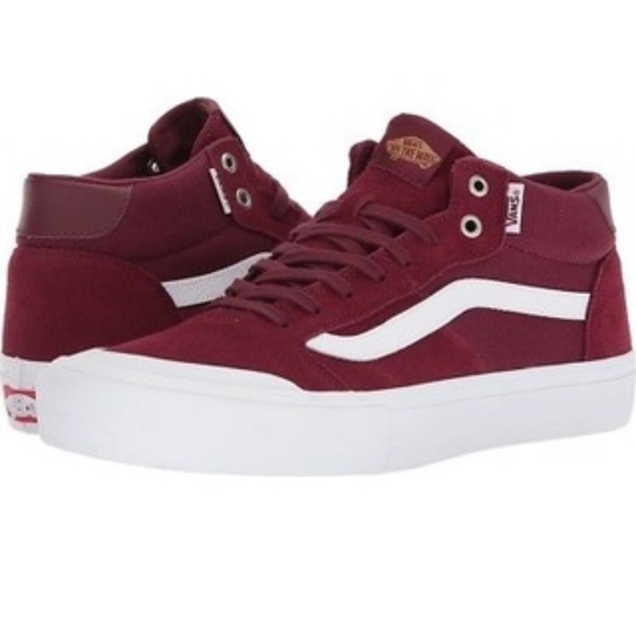 Vans | Shoes | Vans Style 12 Mid Pro Burgundy Sneaker Shoes New | Poshmark
